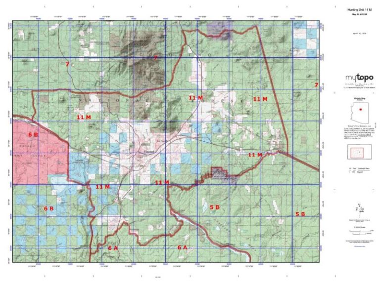 Arizona Unit 11 M Topo Maps Hunting & Unit Maps - HuntersDomain