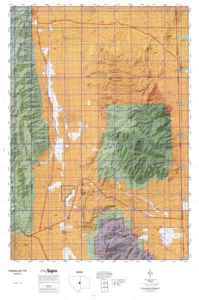 Nevada Hunting Unit 114 Topo Maps - HuntersDomain
