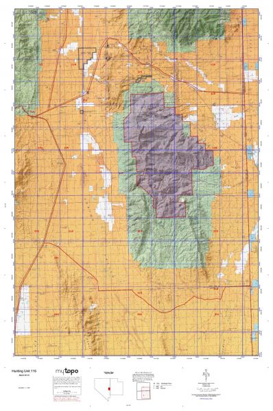 Nevada Hunting Unit 115 Topo Maps - HuntersDomain