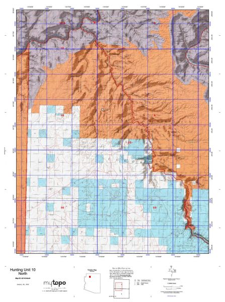 Arizona Unit 13 B Topo Maps Hunting & Unit Maps - HuntersDomain