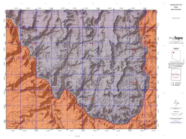 Arizona Unit 13 B Topo Maps Hunting & Unit Maps - HuntersDomain