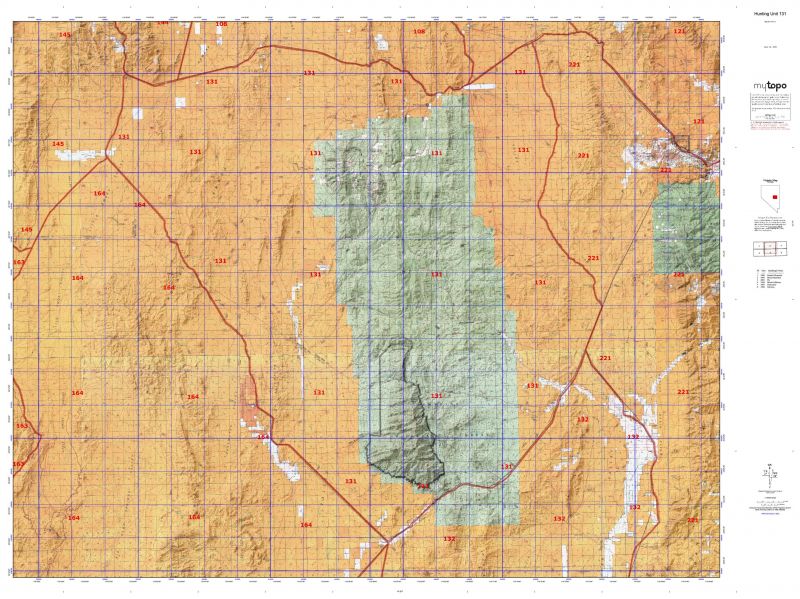 Nevada Hunting Unit 131 Topo Maps - HuntersDomain
