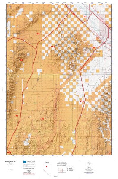Nevada Hunting Unit 151 Topo Maps - HuntersDomain