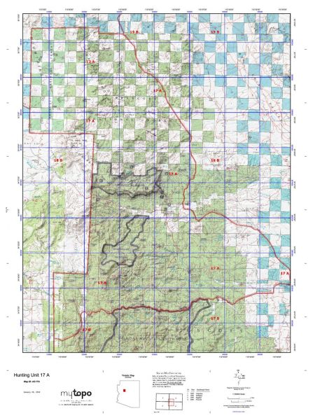 Arizona Unit 17 A Topo Maps Hunting & Unit Maps - HuntersDomain