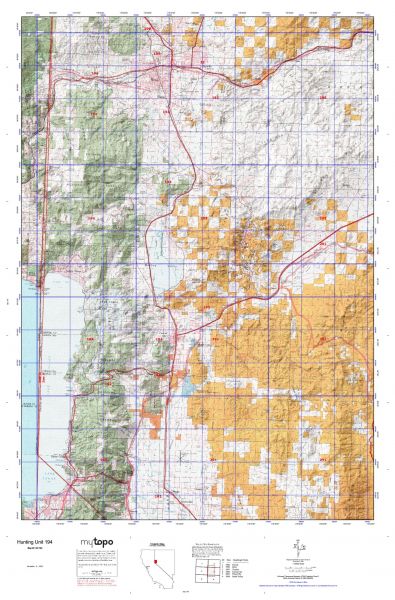 Nevada Hunting Unit 194 Topo Maps - HuntersDomain