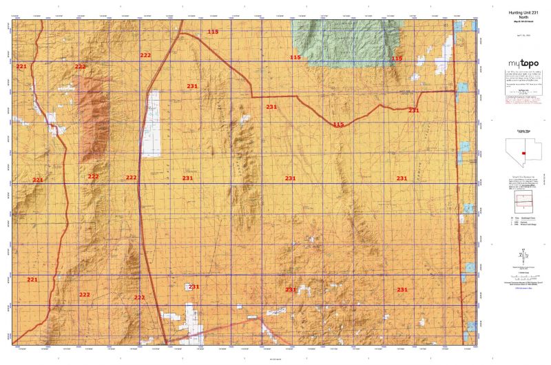 Nevada Hunting Unit 231 Topo Maps - HuntersDomain