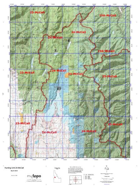 Idaho Hunting Unit 24 McCall Topo Maps - HuntersDomain
