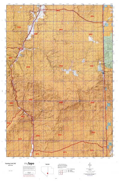 Nevada Hunting Unit 242 Topo Maps - HuntersDomain