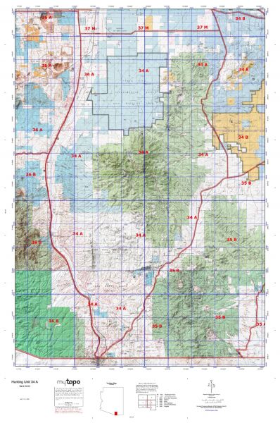 Arizona Unit 34 A Topo Maps Hunting & Unit Maps - HuntersDomain