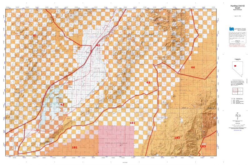 Nevada Hunting Unit 43 Topo Maps - HuntersDomain