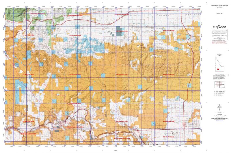 Idaho Hunting Unit 45 Bennett Hills Topo Maps - HuntersDomain