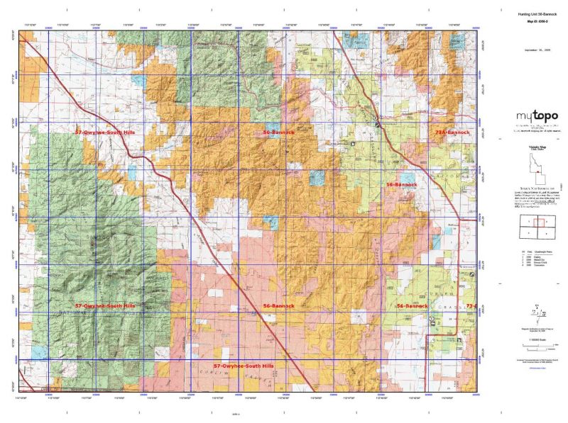 Idaho Hunting Unit 56 Bannock Topo Maps - HuntersDomain