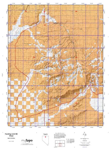 Nevada Hunting Unit 66 Topo Maps - HuntersDomain