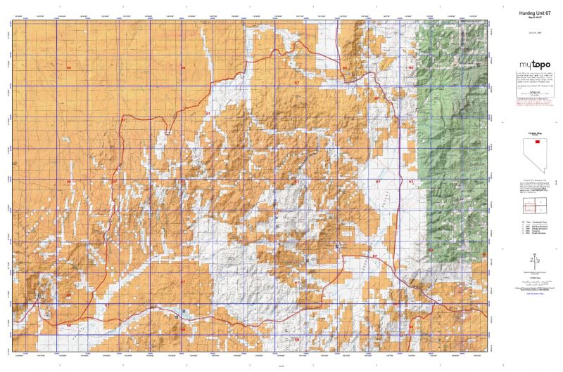 Nevada Hunting Unit 67 Topo Maps - HuntersDomain