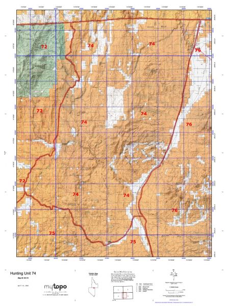 Nevada Hunting Unit 74 Topo Maps - HuntersDomain