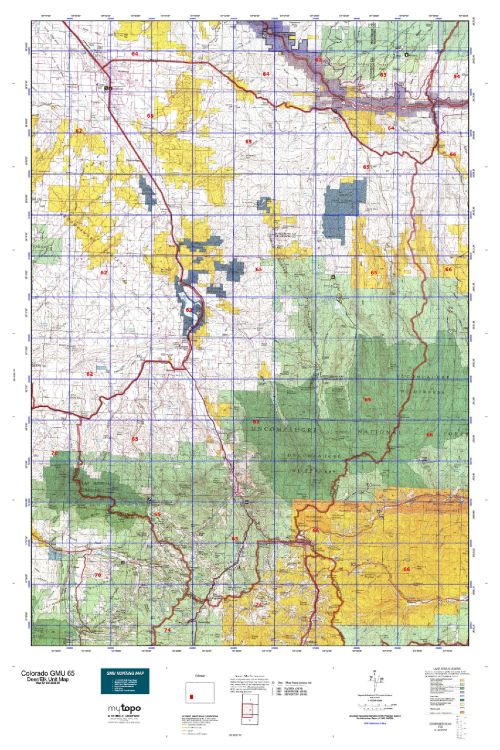 Colorado Unit 65 Topo Map | Colorado Hunting Unit Maps for Sale