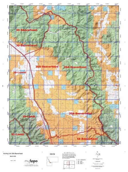 Idaho Hunting Unit 30A Beaverhead Topo Maps » Hunters Domain Landowner ...
